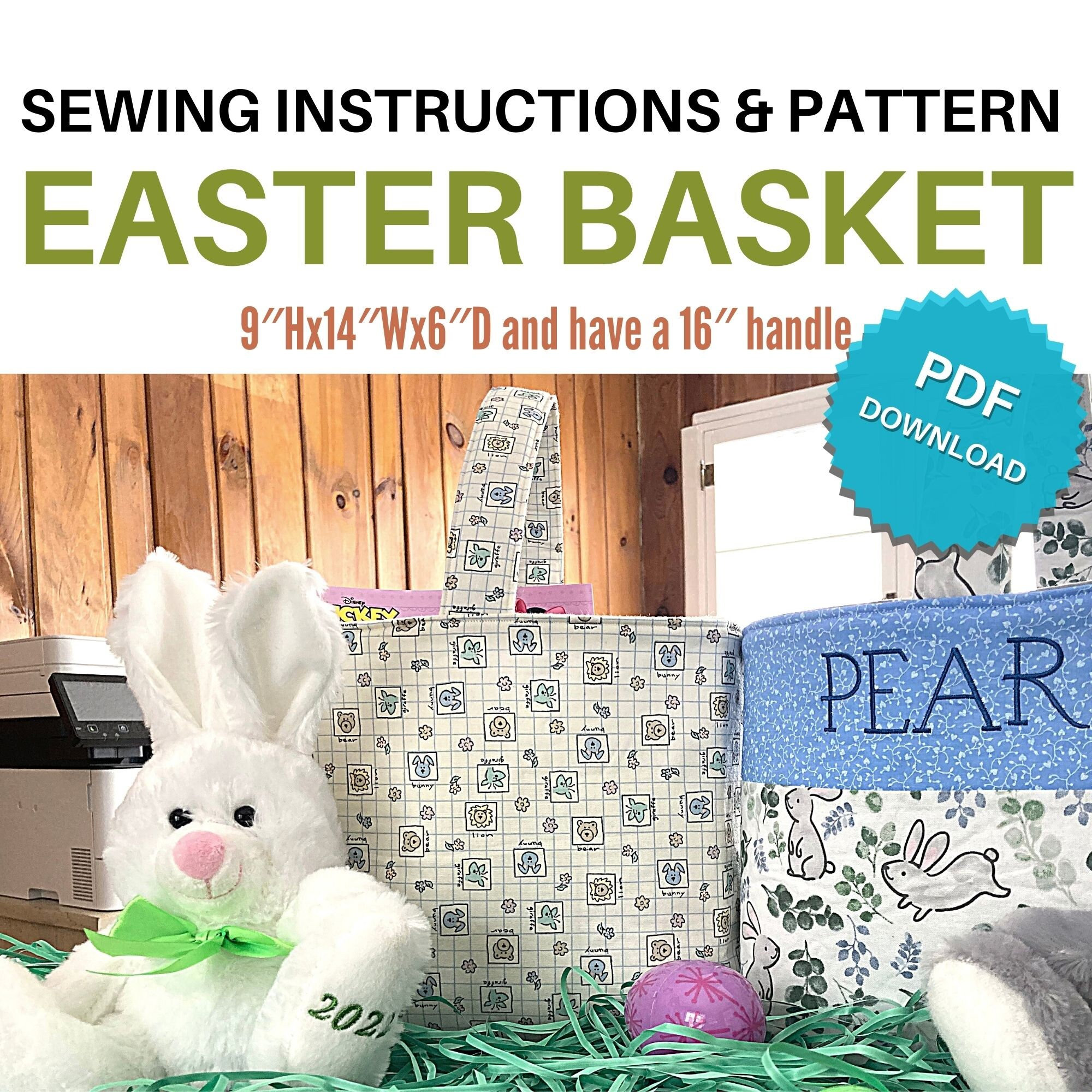 Easter Basket Sewing Pattern in 3 Styles - Etsy