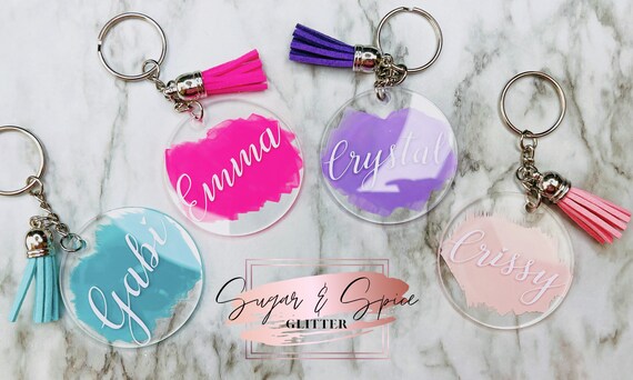 Personalized Acrylic Keychains Handpainted | Etsy