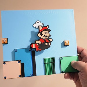3D Printed Pixel Art Super Mario 3 Racoon Wall - Etsy