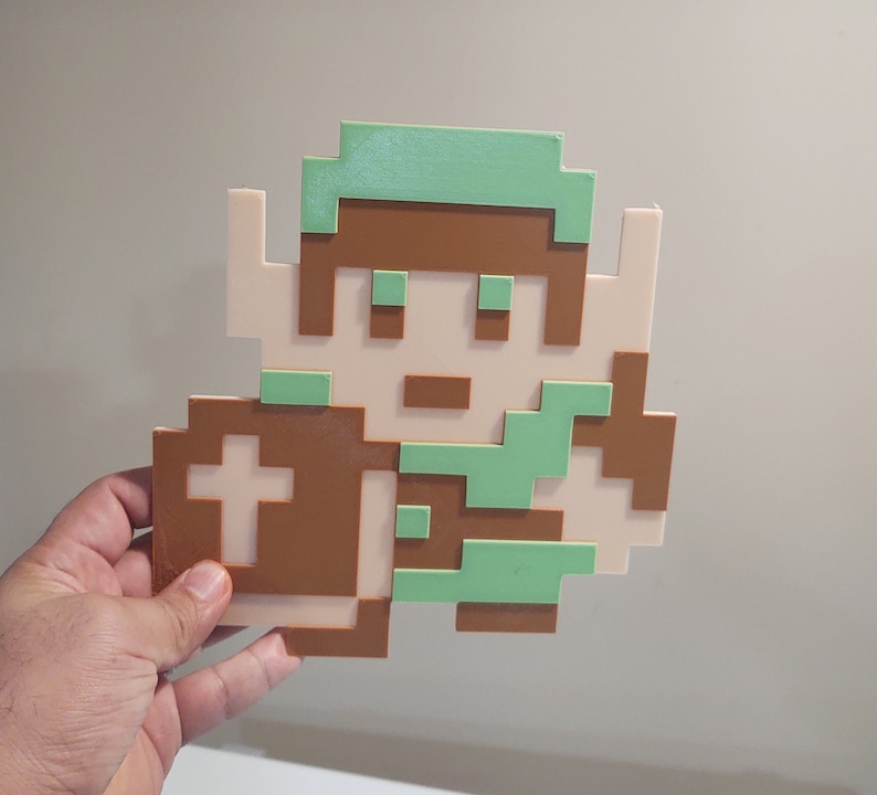 8-bit Link Legend of Zelda NES Pixel Art Sprite Wall Decoration Game ...