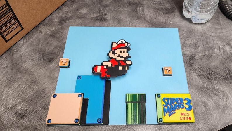 3D Printed Pixel Art Super Mario 3 Racoon Wall - Etsy