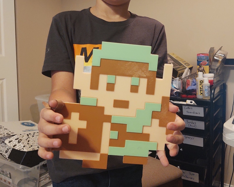 8-bit Link Legend of Zelda NES Pixel Art Sprite Wall - Etsy UK