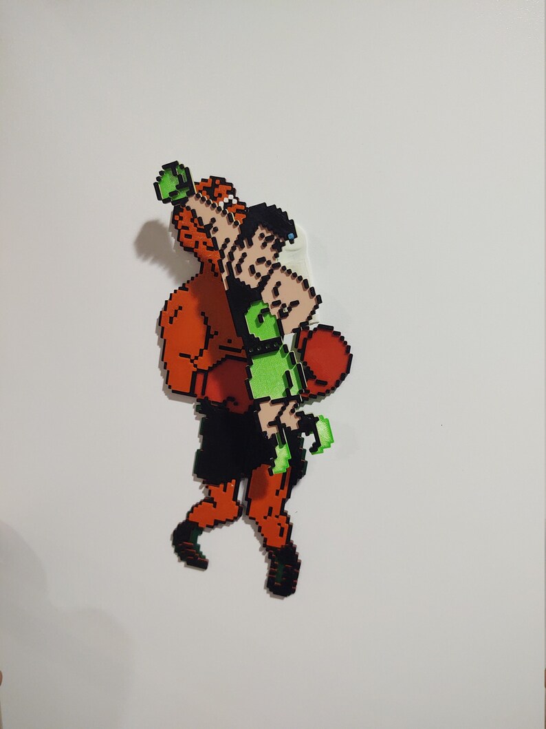 3D Punchout Lil Mac Vs Mike Tyson Wall Pixel Art Display | Etsy