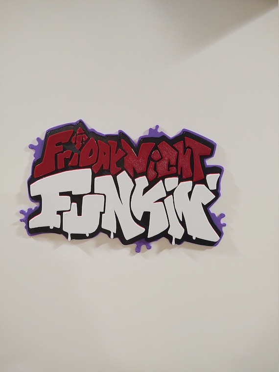 3D Friday Night Funkin Logo 4 Colors Printed 8 Sign | Etsy