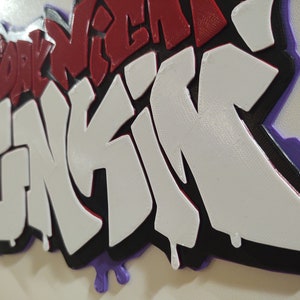 3D Friday Night Funkin Logo 4 Colors Printed 8 Sign Music Game Room ...