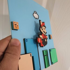 3D Printed Pixel Art Super Mario 3 Racoon Wall - Etsy