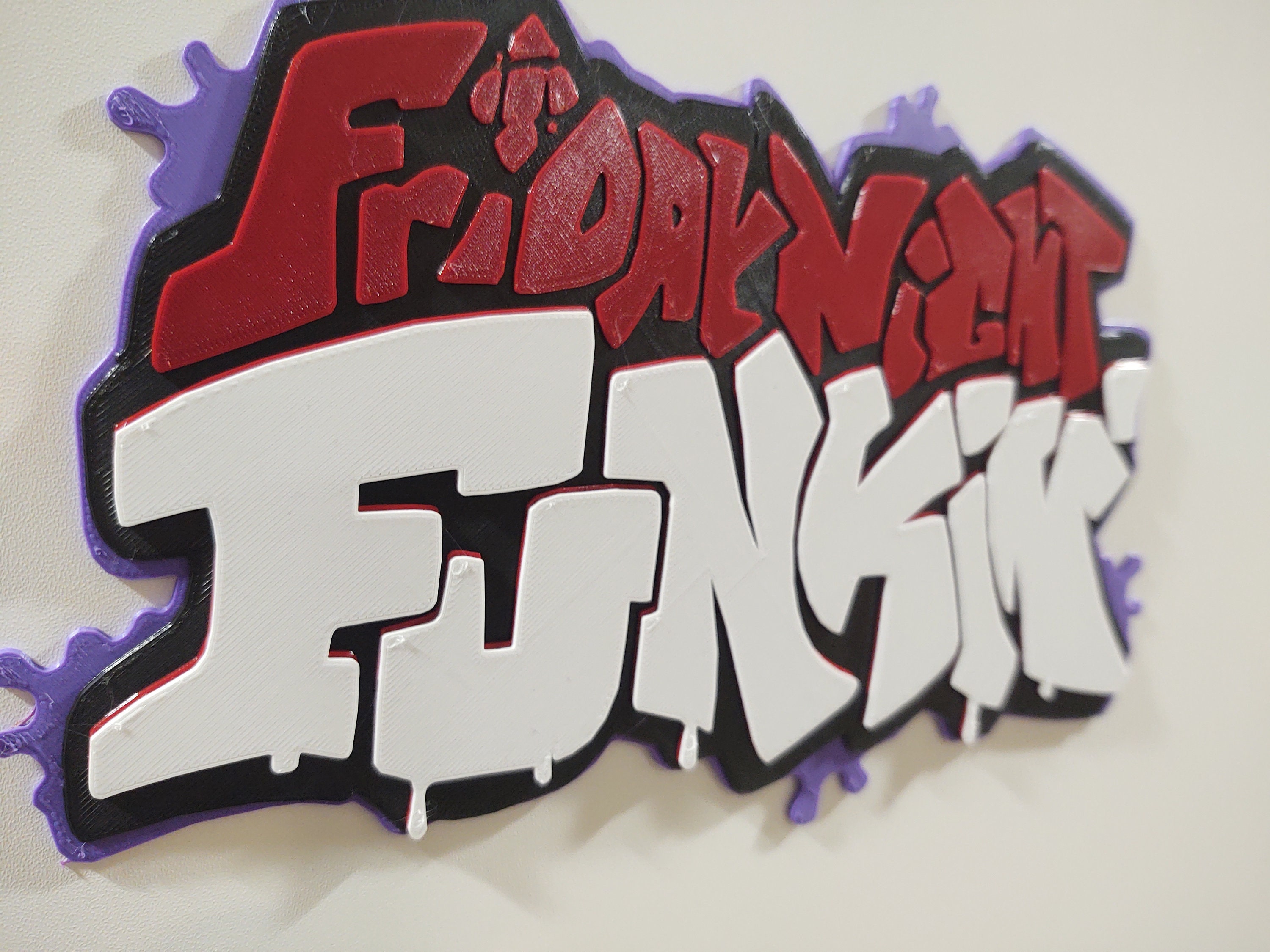 3D Friday Night Funkin Logo 4 Colors Printed 8 Sign - Etsy