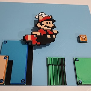 3D Printed Pixel Art Super Mario 3 Racoon Wall - Etsy