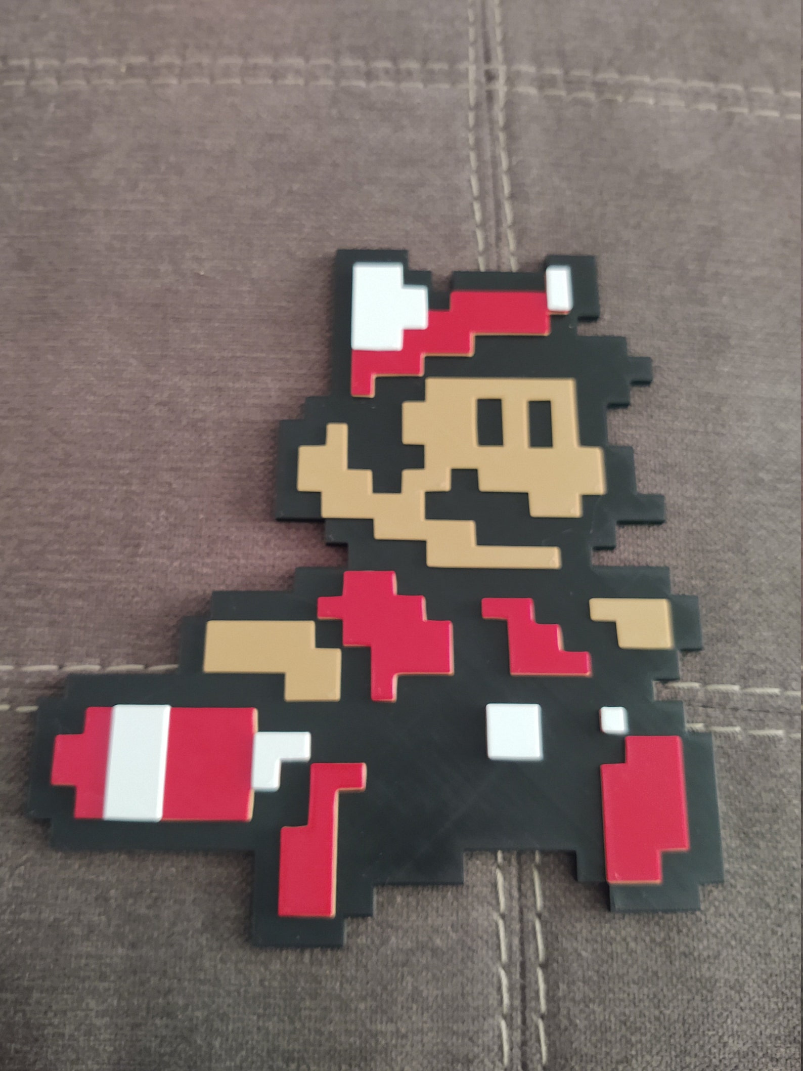 8-bit Mario Raccoon Wall Art 3D Print 200mm Game Room Man Cave - Etsy