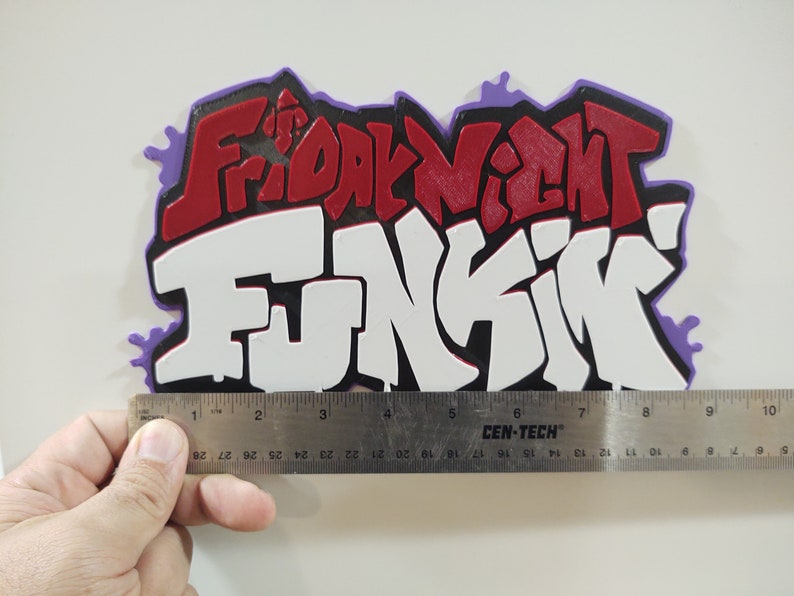 3D Friday Night Funkin Logo 4 Colors Printed 8 Sign | Etsy