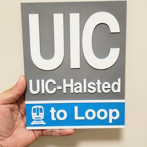 CTA El Custom 9" Train Stop Sign Location Chicago Transit Chitown ...