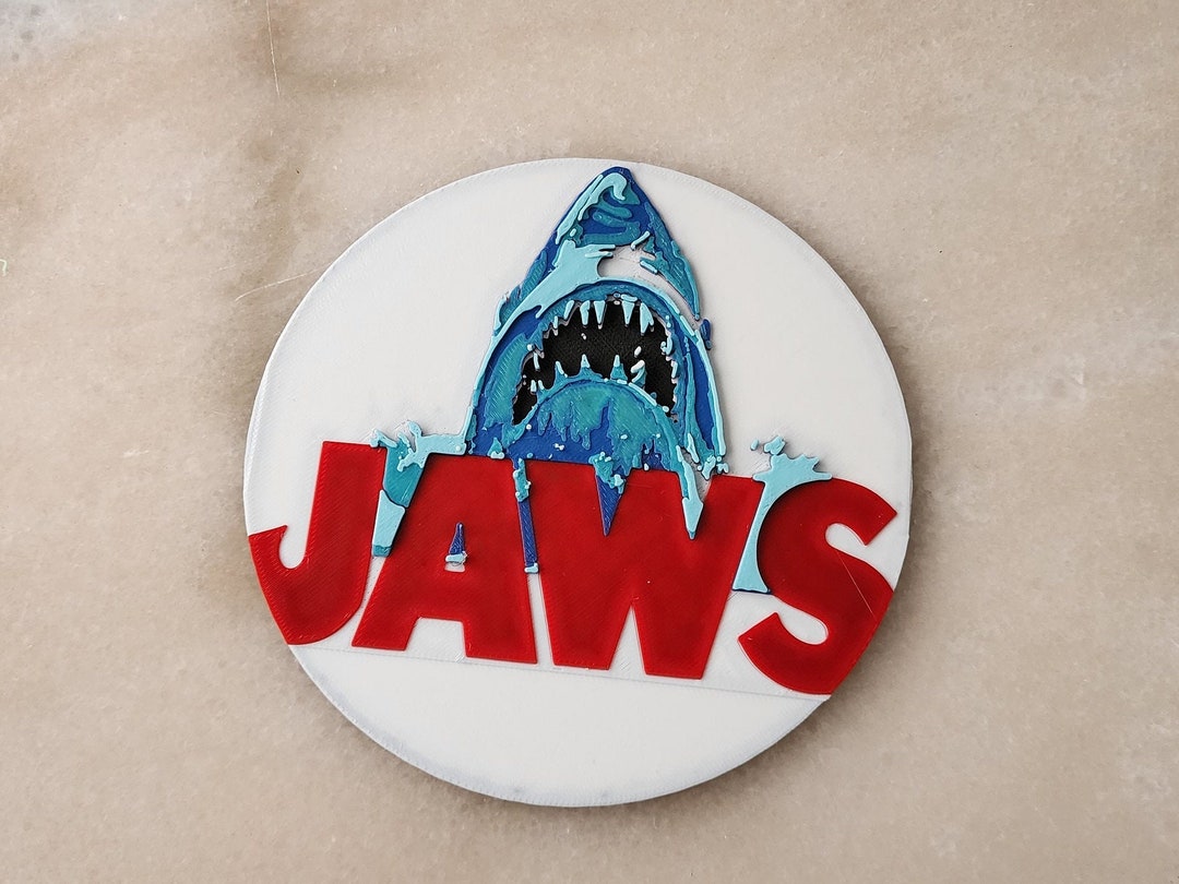Jaws 5 or 8" Sign Logo for Door Wall Theater 3D Printed Movie Art - Etsy