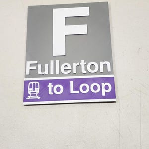 CTA El Custom 9" Train Stop Sign Location Chicago Transit Chitown ...