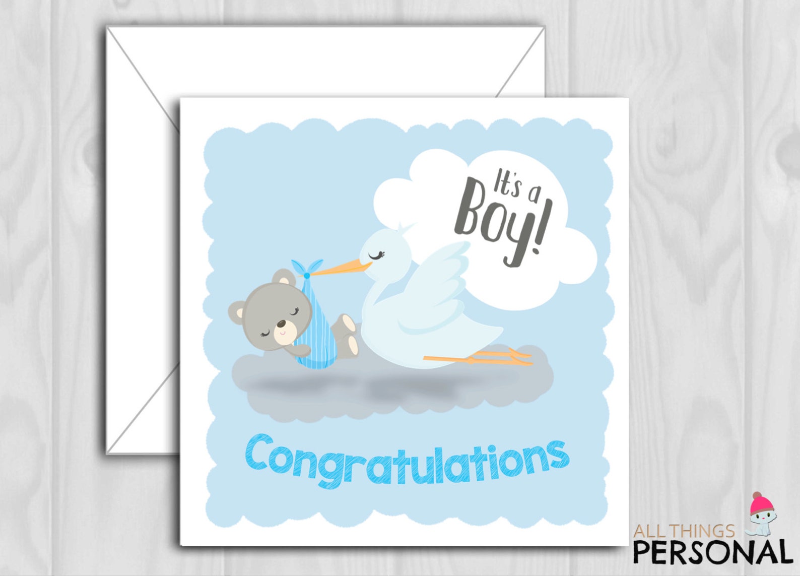 New Baby Boy Card It's a Boy Card Congratulations | Etsy