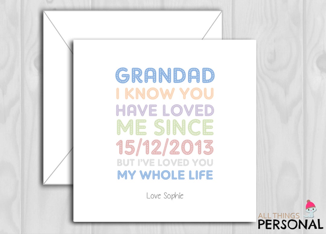 Personalised Grandad Card - Fathers Day Card - Birthday Card ...