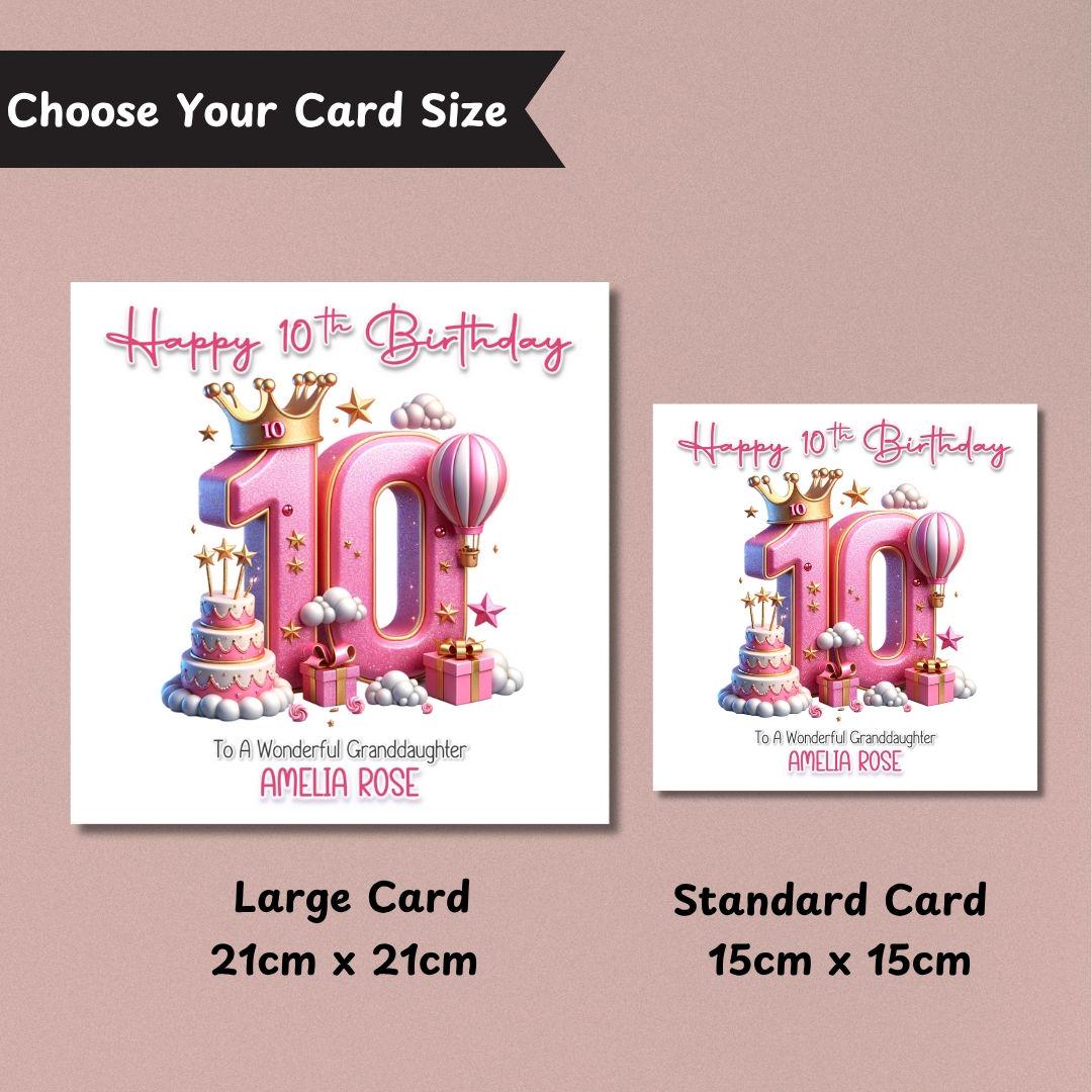 Personalised Pink 10th Birthday Card Girls Double Digits Daughter ...