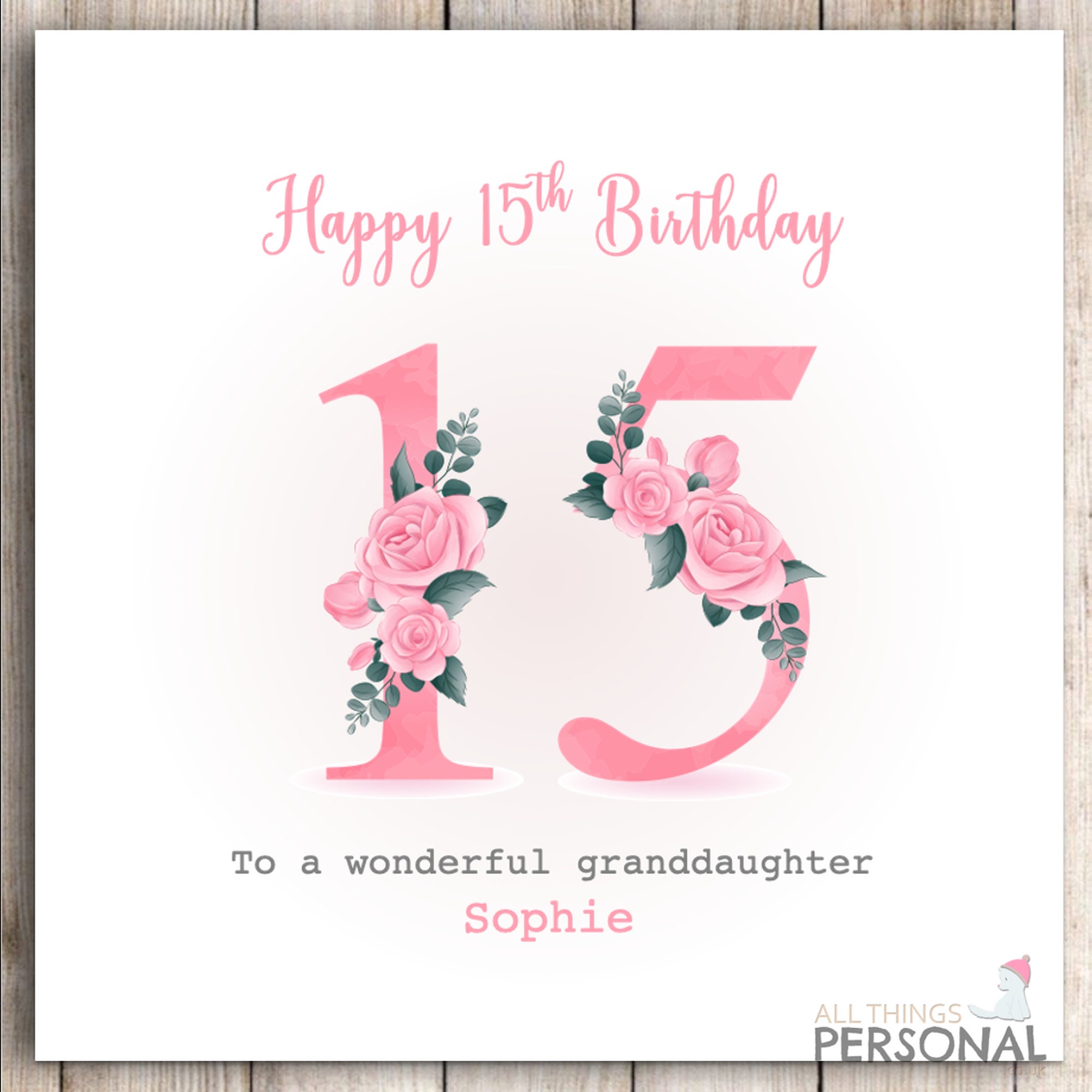 Personalised 15th Birthday Card for Daughter Granddaughter | Etsy