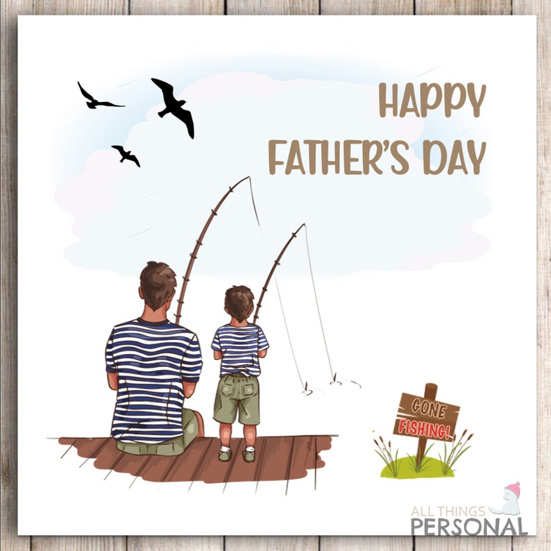 Fishing Father's Day Card Fathers Day Card Fishermen - Etsy UK