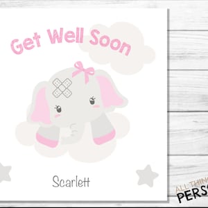 Get Well Soon Card Personalised Card Boys, Girls, Son Daughter ...