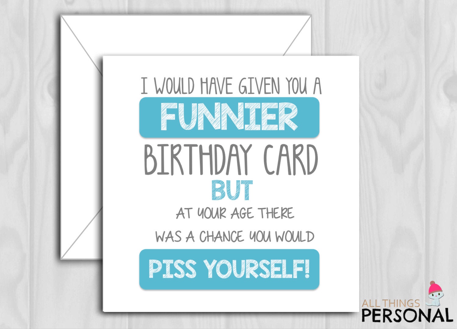 Funny Birthday Card With Humour Cheeky Joke Birthday Card | Etsy