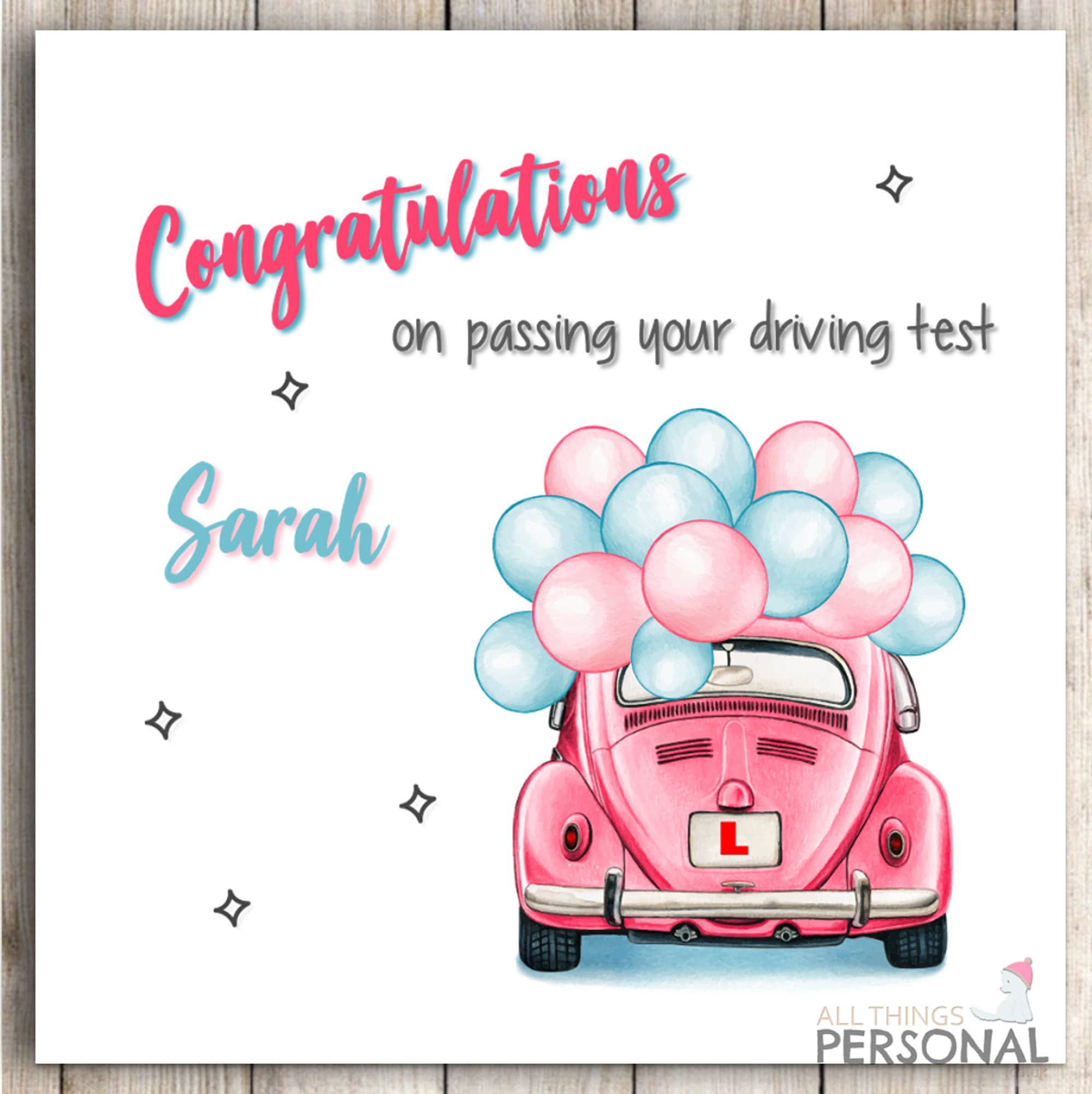 Personalised Passed Your Driving Test Card Congratulations - Etsy UK