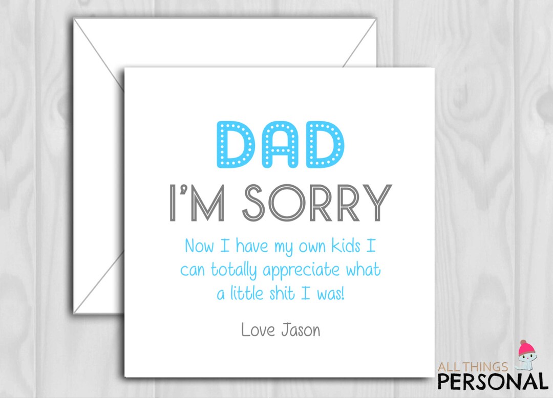 Personalised Fathers Day Card - Birthday Card - Christmas Card for Dad ...