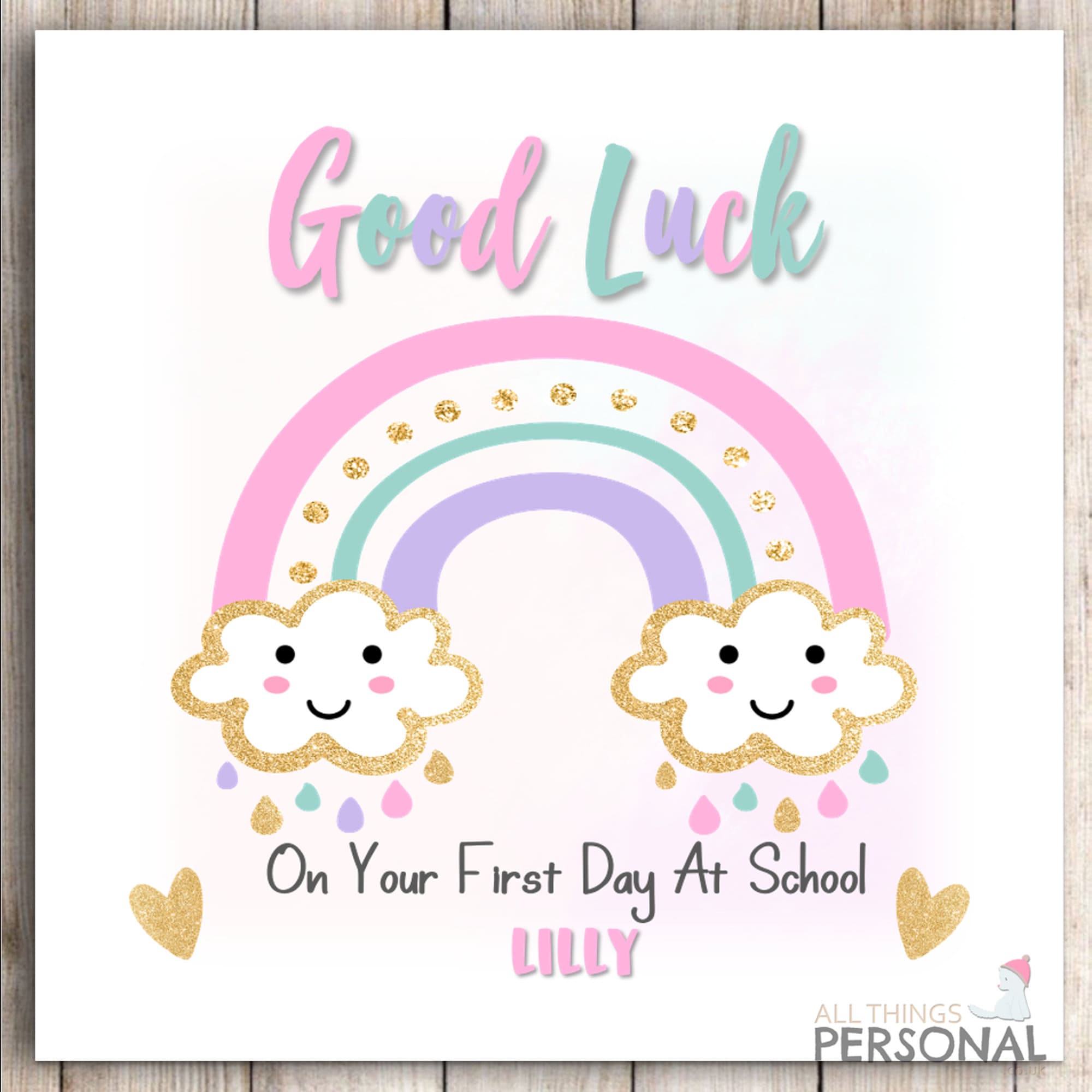 Personalised First Day at School Card Good Luck Card for | Etsy