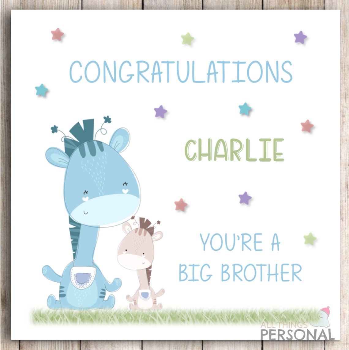 Personalised Congratulations on Becoming A Big Brother Card | Etsy