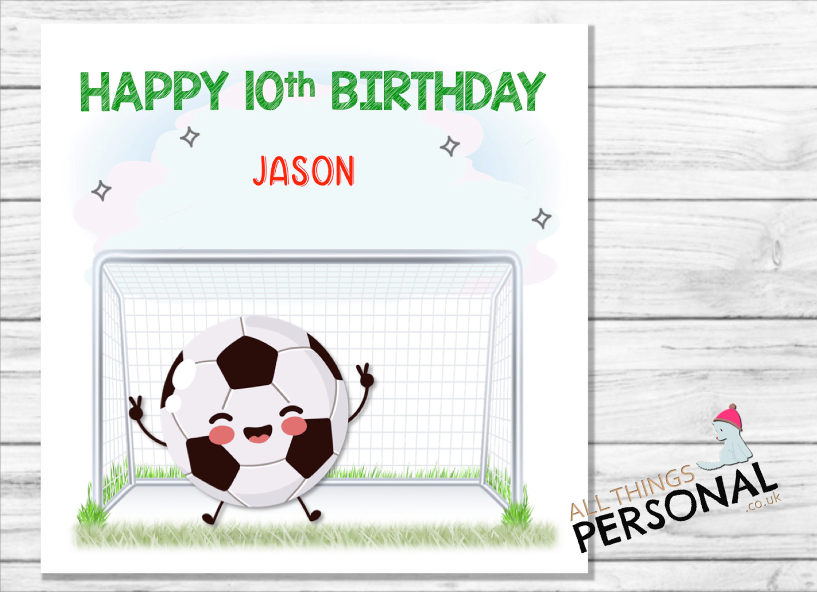 Personalised Football Birthday Card for Son Grandson Nephew Brother ...