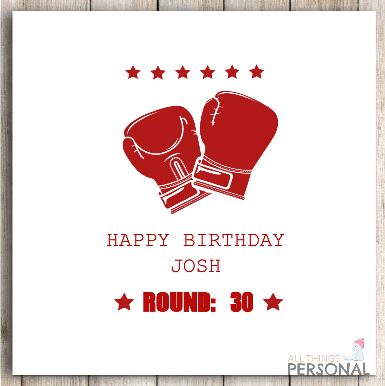 Personalised Boxing Birthday Card for Son Grandson Nephew Brother ...