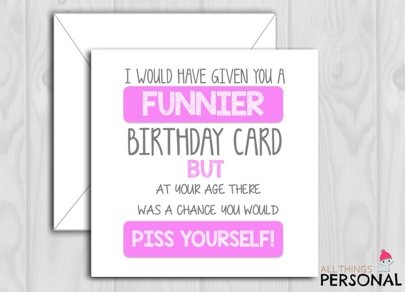 Funny Birthday Card With Humour cheeky Joke Birthday Card for - Etsy