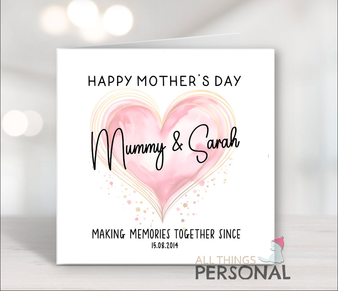 Mothers Day Card Personalised Mother's Day Card Making Memories Since ...