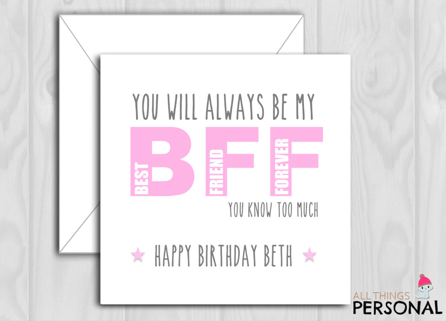 Best Friend Birthday Card Personalised Funny Best Friend | Etsy