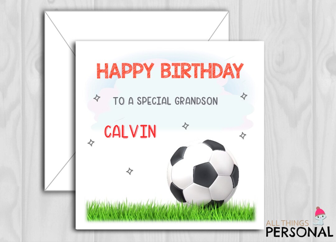 Personalised Football Birthday Card for Son Grandson Nephew Brother ...