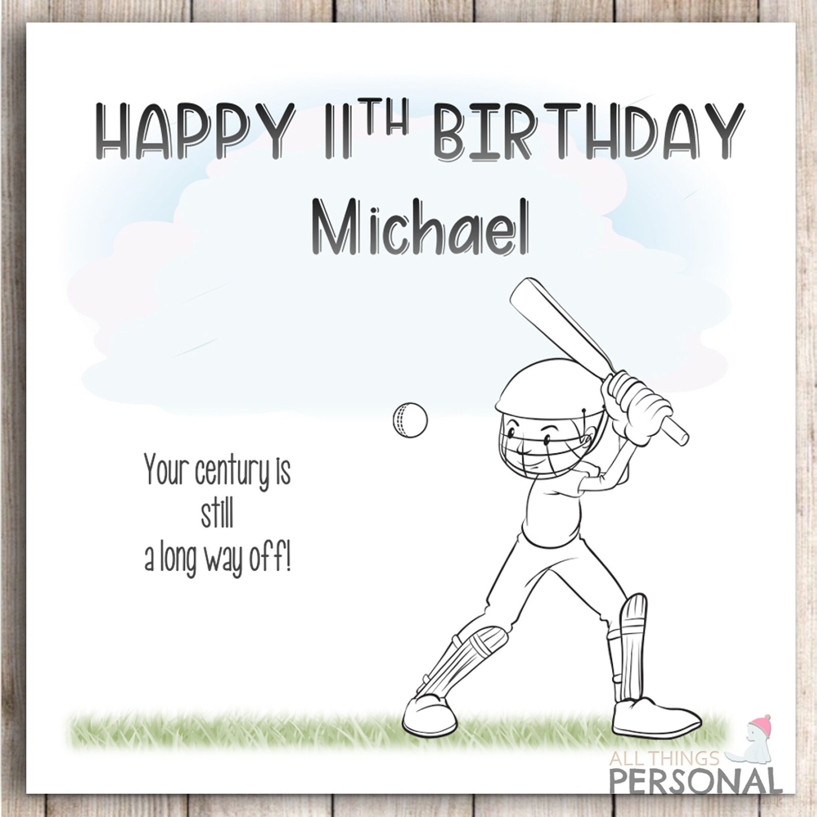 Personalised Cricket Birthday Card For Son Grandson Nephew Etsy Uk