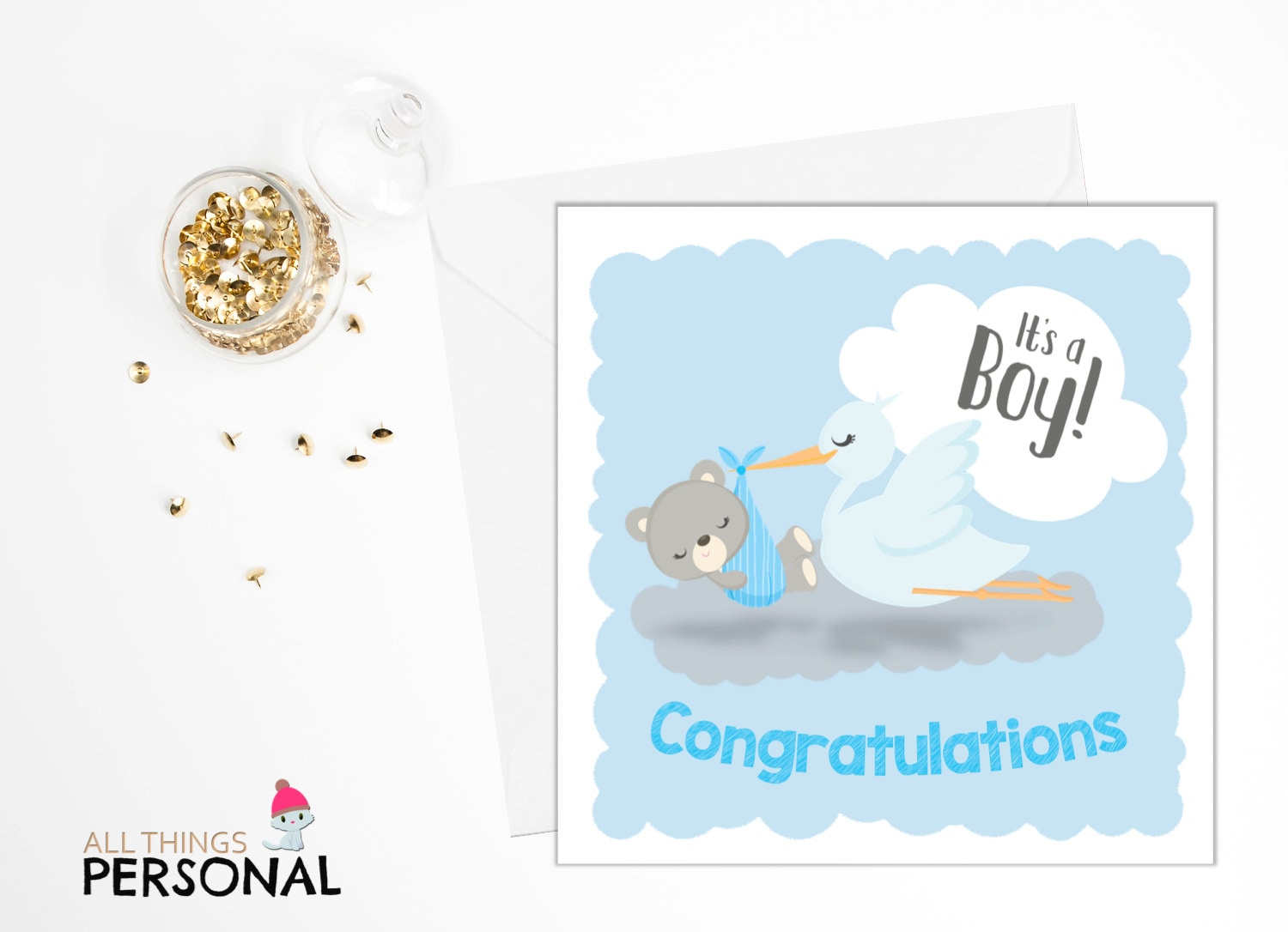 New Baby Boy Card It's a Boy Card Congratulations | Etsy