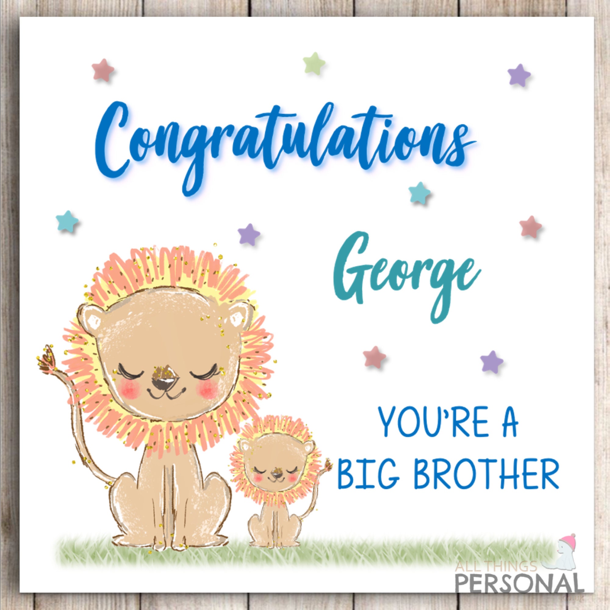 Personalised Congratulations on Becoming A Big Brother Card - Etsy