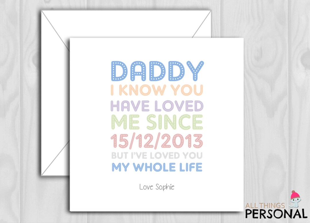 Personalised Fathers Day Card Birthday Card Christmas Card for Dad or ...