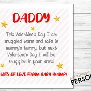 Valentines Day Card From the Bump Valentine's Day Card for Dad or Daddy ...