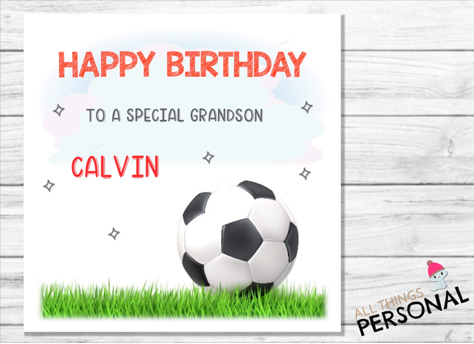 Personalised Football Birthday Card for Son Grandson Nephew | Etsy UK