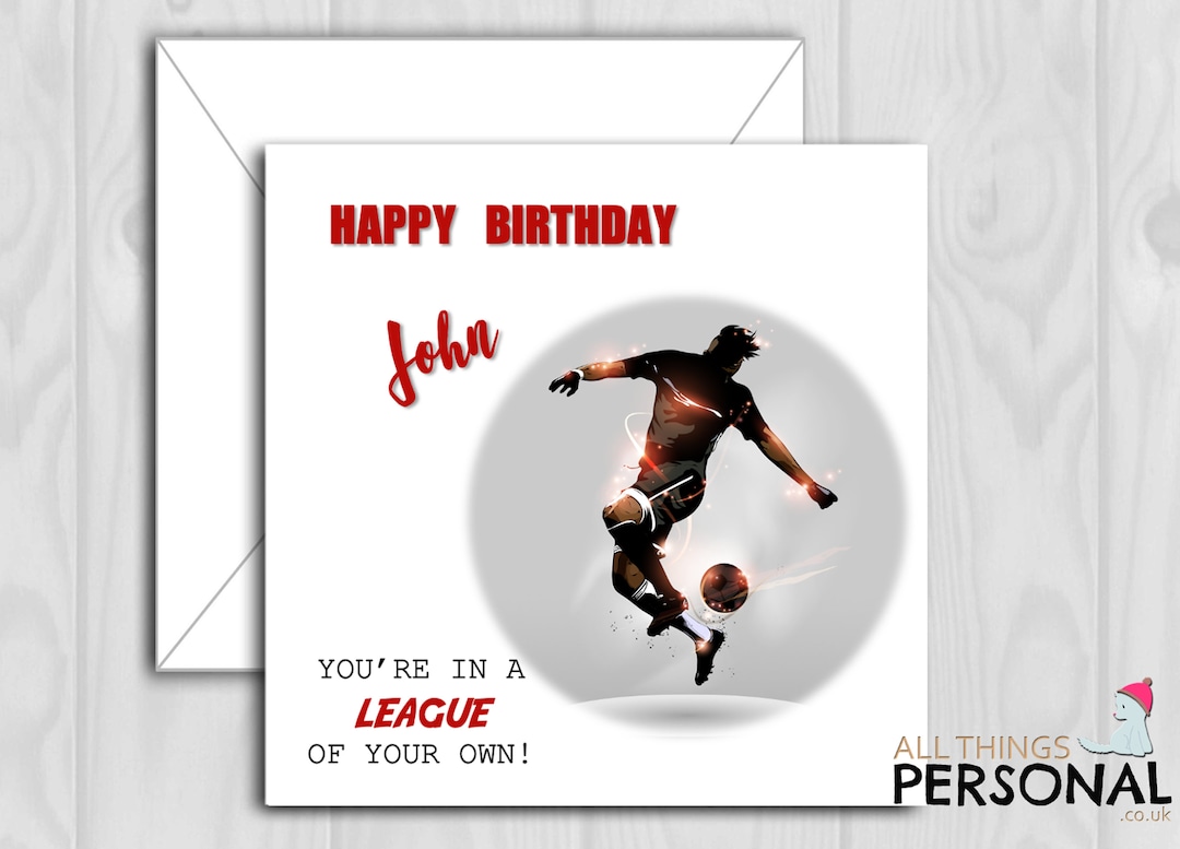 Personalised Football Birthday Card for Dad Uncle Husband Son Grandson ...