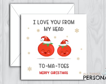 Funny Personalised Christmas Card for Husband Wife Boyfriend | Etsy