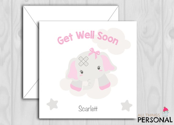 Get Well Soon Card Personalised Card Boys Girls Son | Etsy