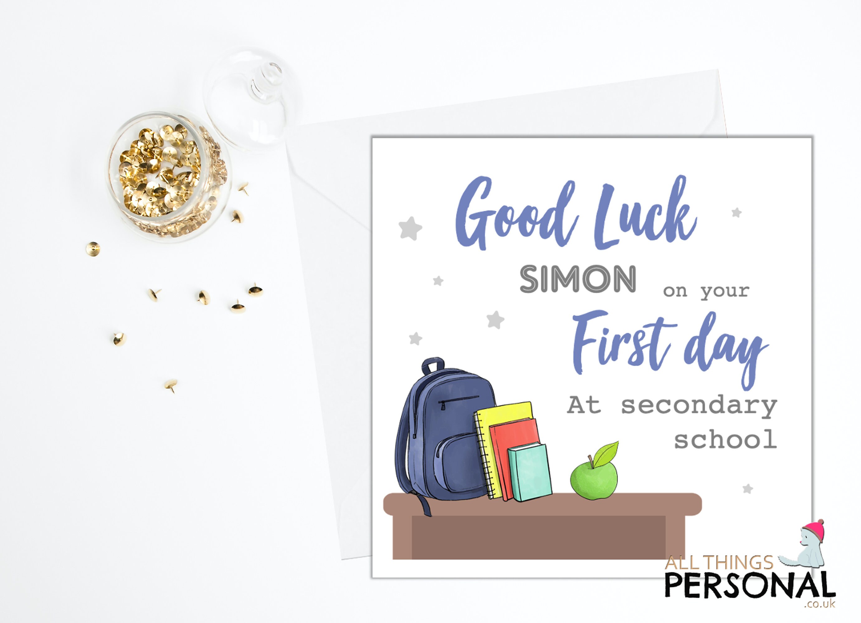 First Day at Secondary School Card Personalised Good Luck | Etsy