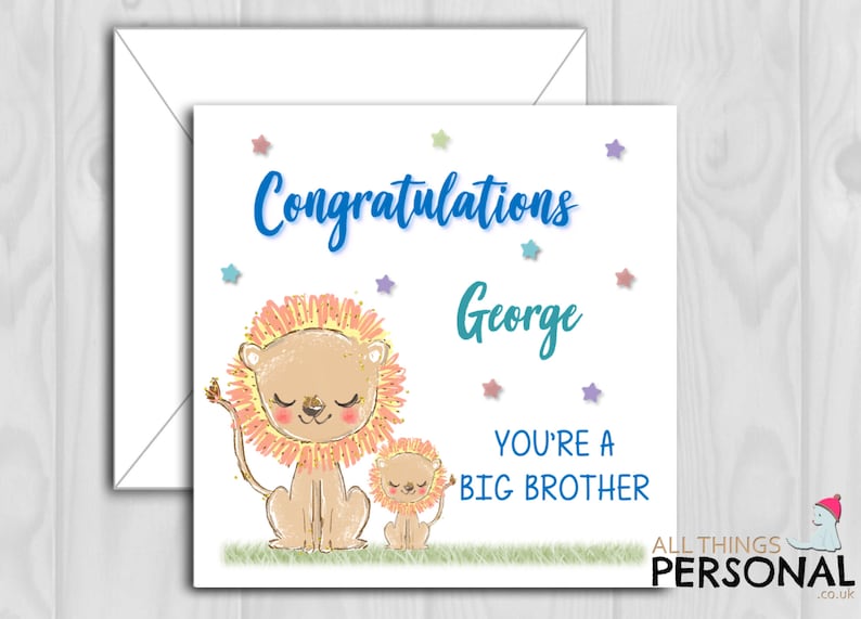 Personalised Congratulations on Becoming A Big Brother Card - Etsy