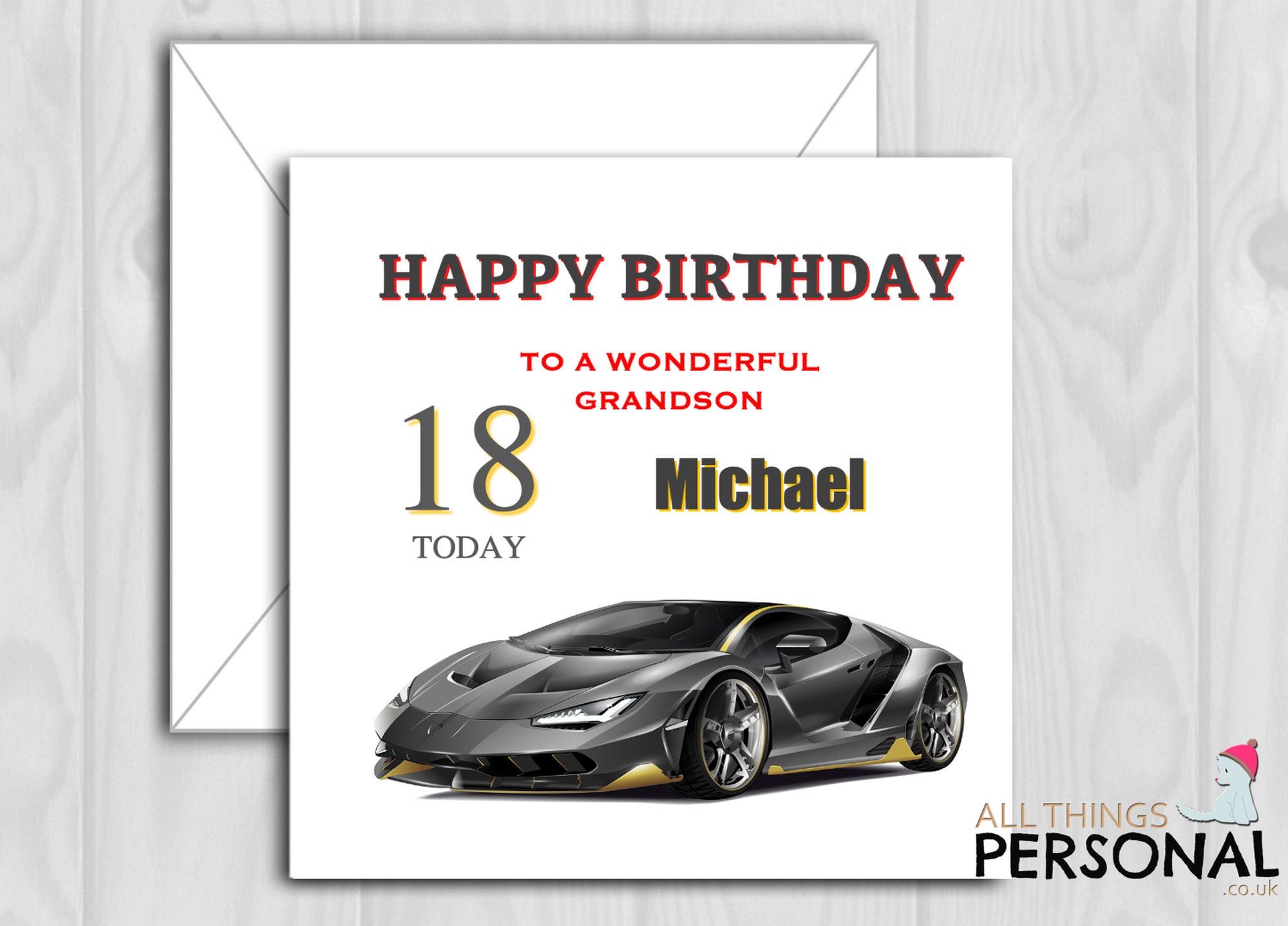 Personalised Sports Car Birthday Card for Dad Husband Son | Etsy