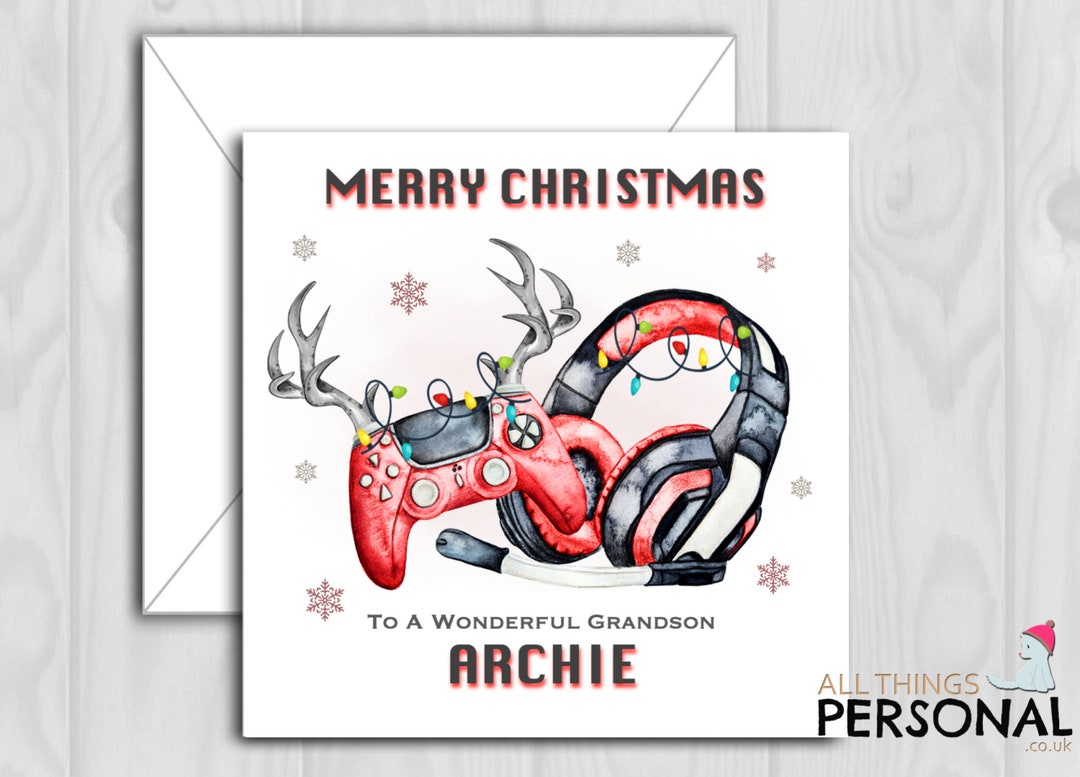 Personalised Gaming Christmas Card for Son Grandson Nephew Brother ...