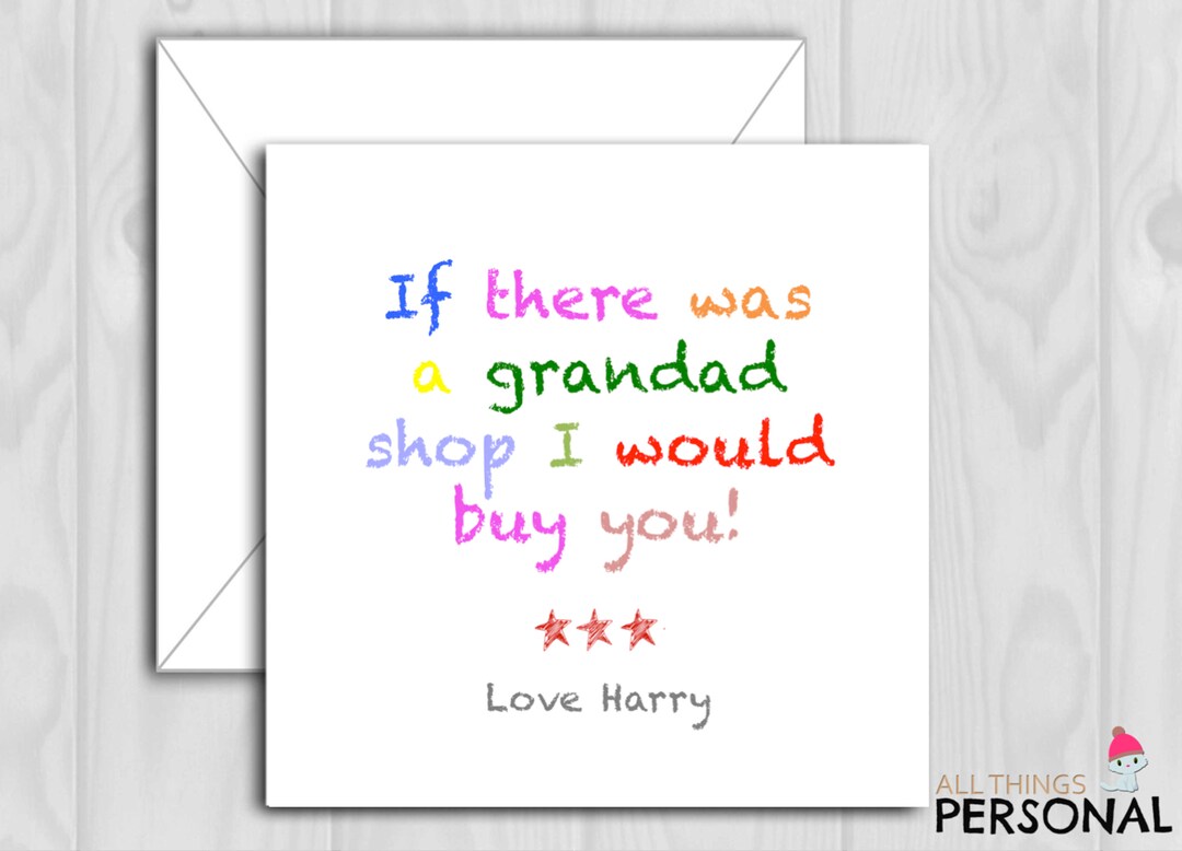 Personalised Grandad Card - Fathers Day Card - Birthday Card ...