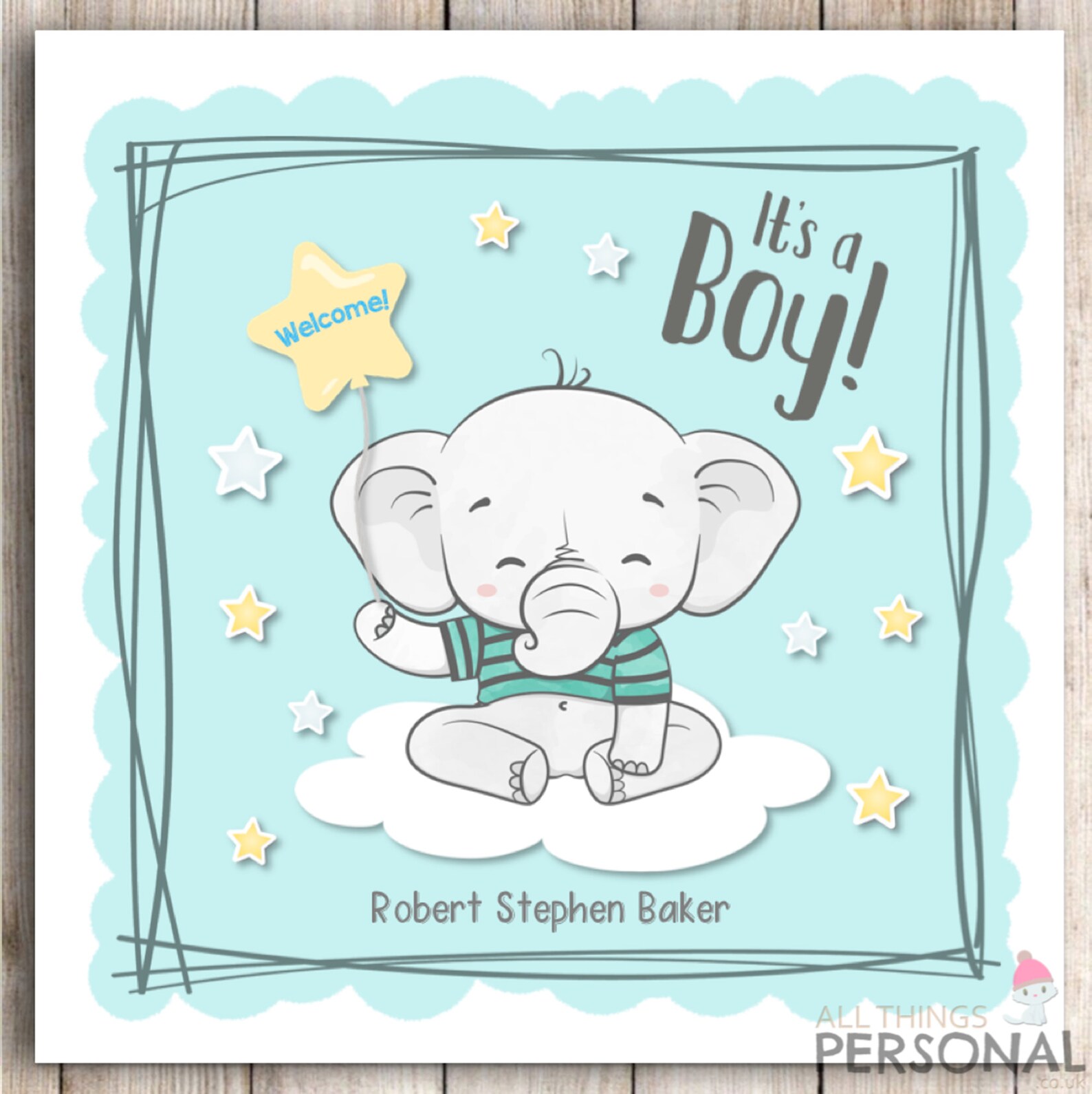 New Baby Boy Card Personalised It's a Boy - Etsy