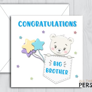 Congratulations on Becoming A Big Brother Card - You're A Big Brother ...